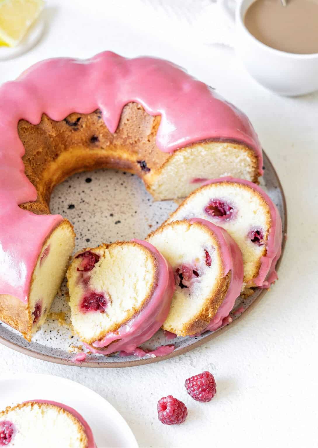Raspberry Lemon Bundt Cake (with raspberry glaze) - Vintage Kitchen Notes