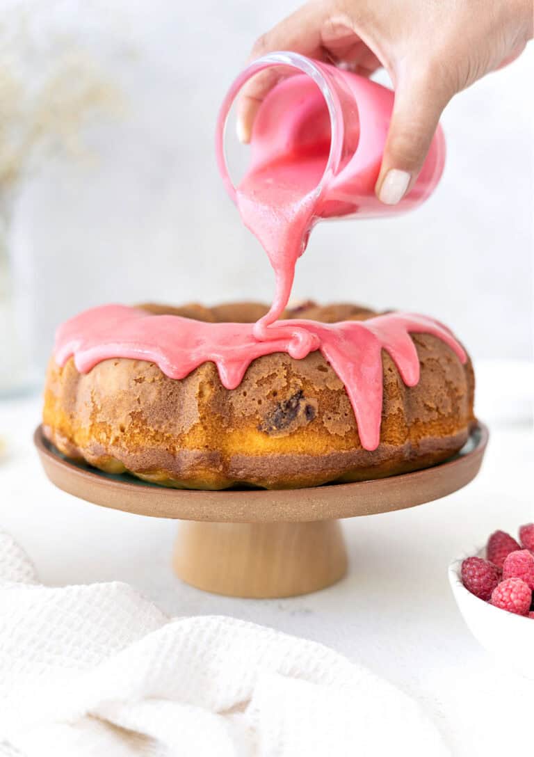 Raspberry Lemon Bundt Cake (with raspberry glaze) - Vintage Kitchen Notes
