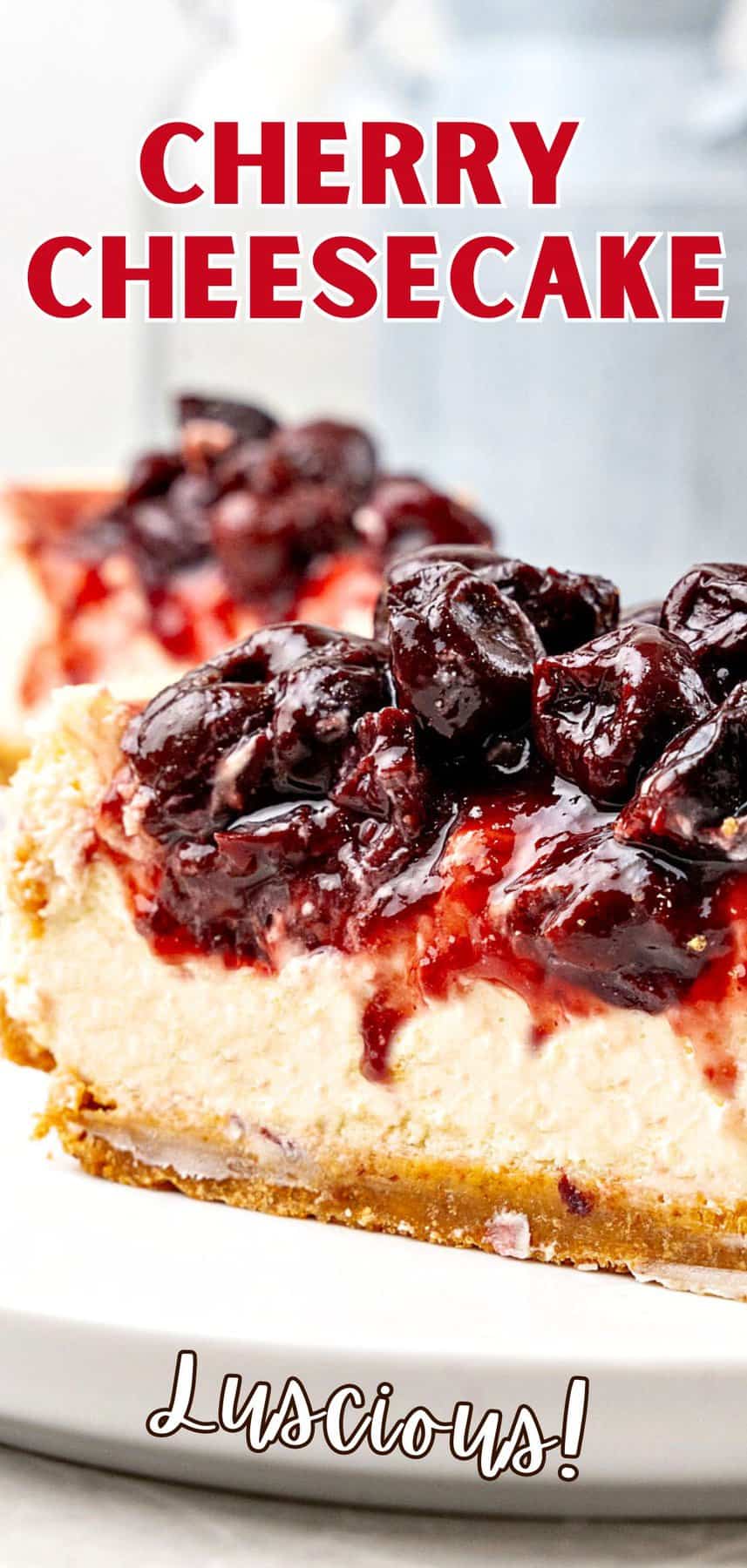 Baked Cheesecake with Cherry Topping - Vintage Kitchen Notes