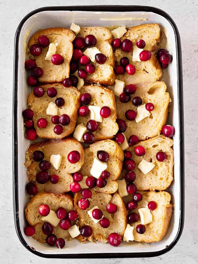 Baked Cranberry French Toast (overnight option) - Vintage Kitchen Notes