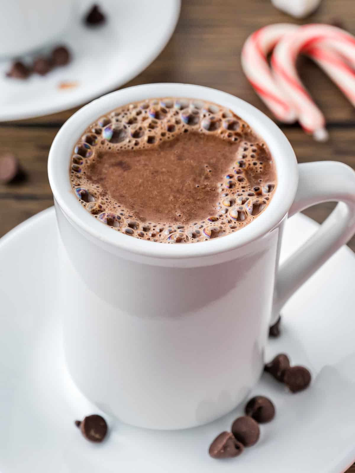 Peppermint Hot Chocolate (10 minute recipe) - Vintage Kitchen Notes