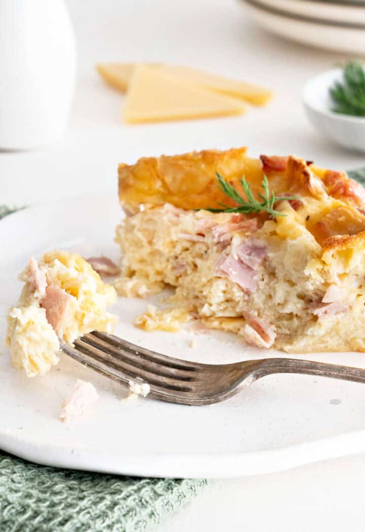 Ham and Cheese Strata (savory bread pudding) - Vintage Kitchen Notes