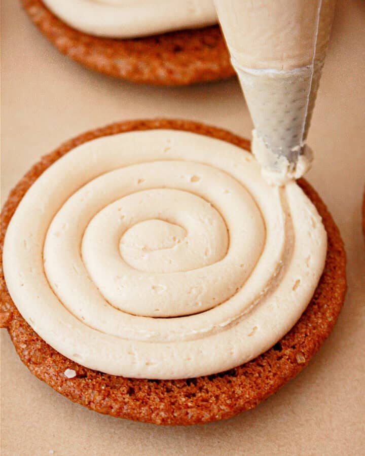 Gingerbread Sandwich Cookies (buttercream filling) - Vintage Kitchen Notes
