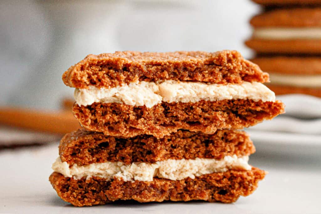 Gingerbread Sandwich Cookies (buttercream filling) - Vintage Kitchen Notes