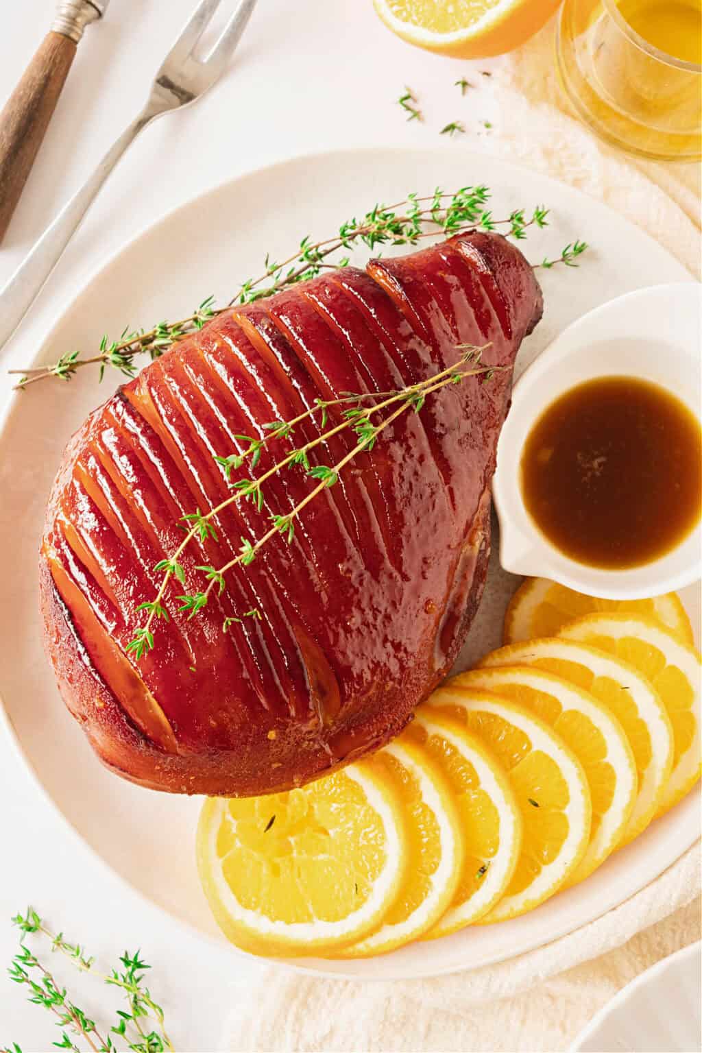 Maple Bourbon Glazed Ham - Vintage Kitchen Notes