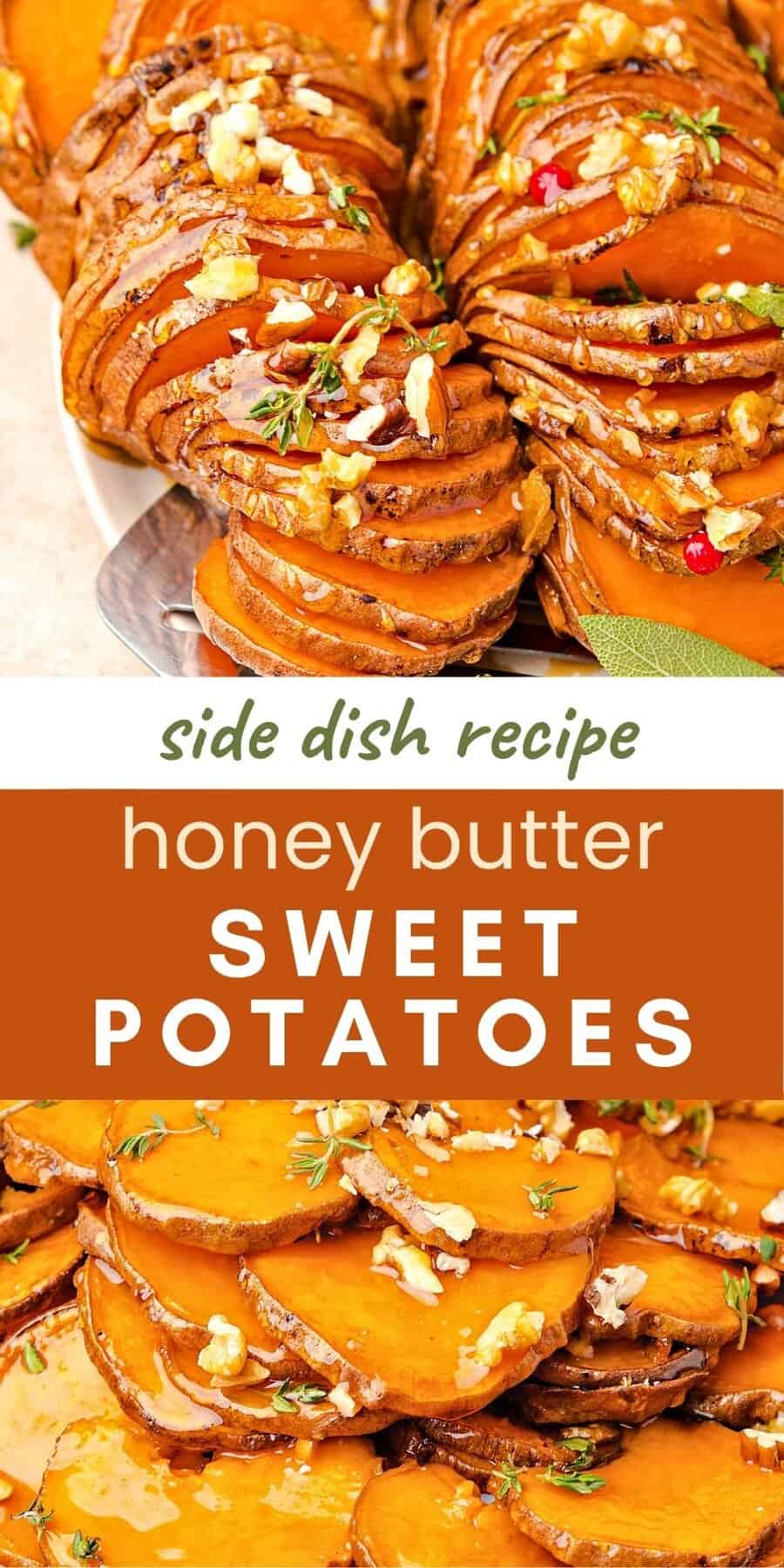 Roasted Hasselback Sweet Potatoes with Honey Butter - Vintage Kitchen Notes